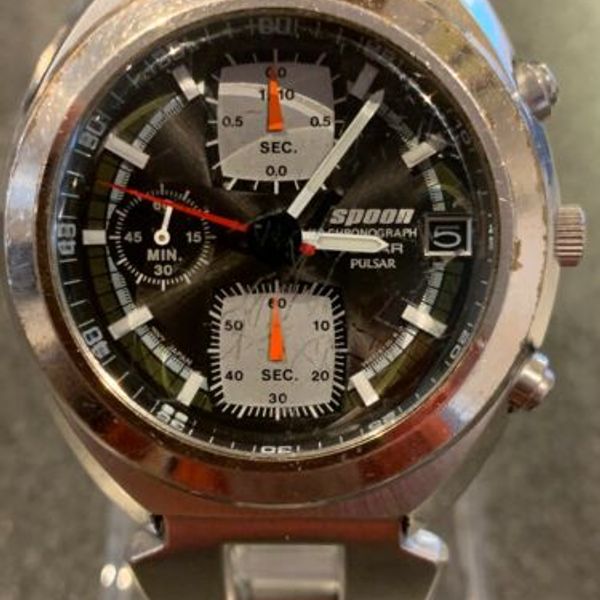 Rare Pulsar Spoon Seiko Chronograph V657-6030 Black Dial | WatchCharts ...
