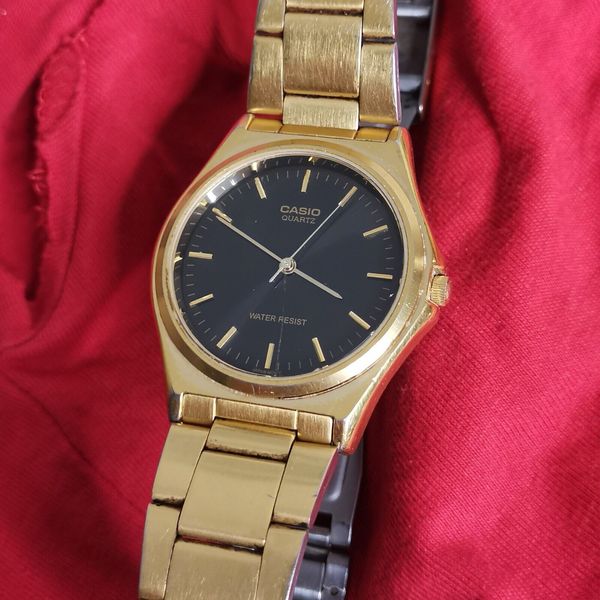 Casio Classic 41mm Gold Steel Black Dial Men's Watch - MTP1130N-1A ...