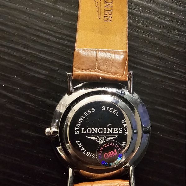 Longines Thin Men's Watch White Dial Roman Numerals Brown Leather Strap ...