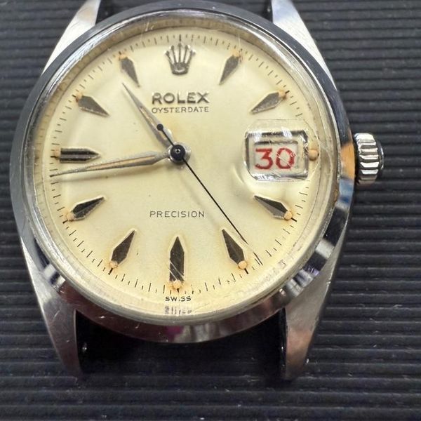 Vintage Rolex Oysterdate Precision Model 6494 Stainless Steel 34MM ...