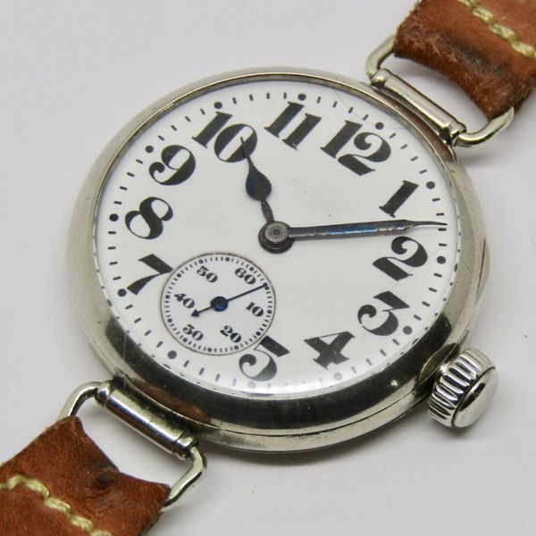 ELGIN trench windup watch, wire hinged lugs, antique - 1915 ...