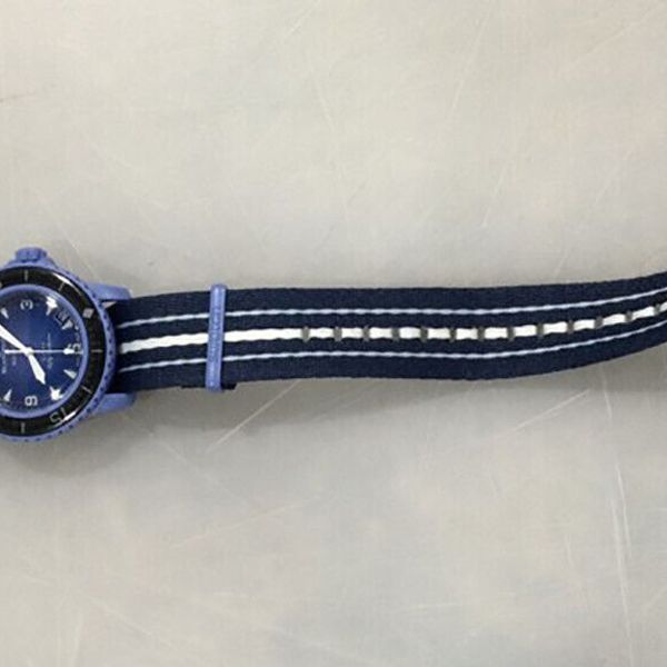 Blancpain x Swatch ATLANTIC OCEAN Blue Watch Scuba Fifty Fathoms Watch ...