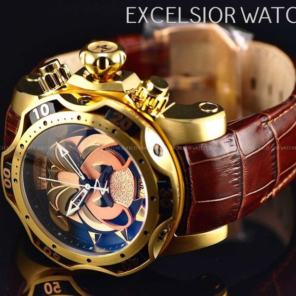 New Invicta Reserve Mens 53mm Bulldog Venom SWISS Chronograph Gold Tone ...