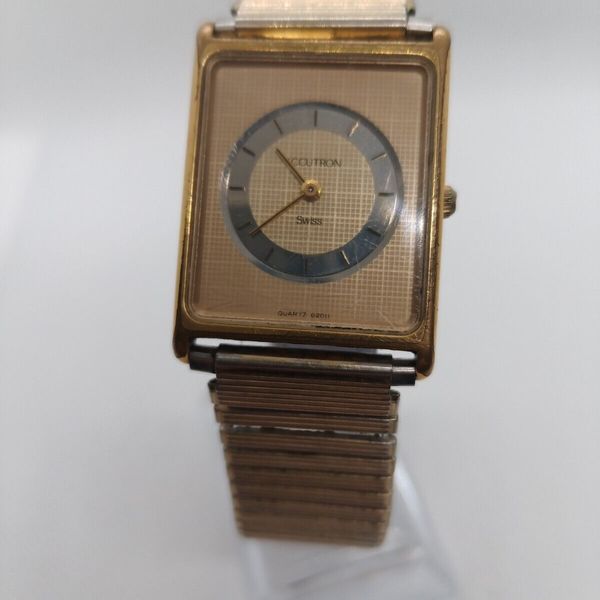 Vintage Rare Slim Accutron Swiss P2 by Bulova Gold Tone Quartz Watch ...