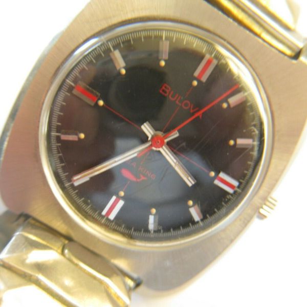 Vintage BULOVA Sea King Red Whale Wrist Watch Runs! 1960-69 ...
