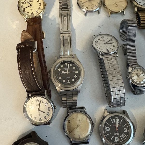 Timex Watch Lot 26 Pieces Variety Quartz Mechanical For Parts Batteries ...