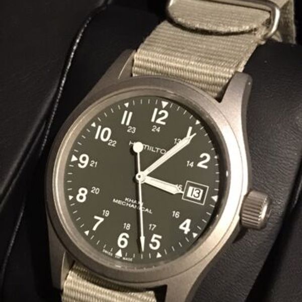 Hamilton Khaki Field Mechanical 38mm Green Dial H69419363 Manual Wind ...