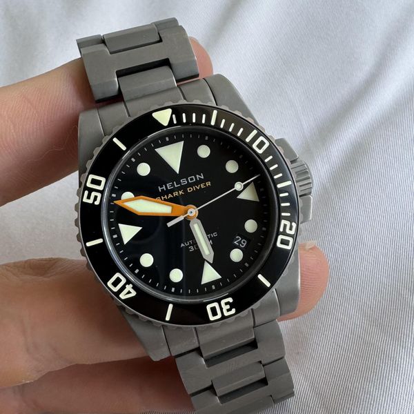 [WTS] RESERVED Helson Shark Diver 300m Blasted Ti | WatchCharts Marketplace