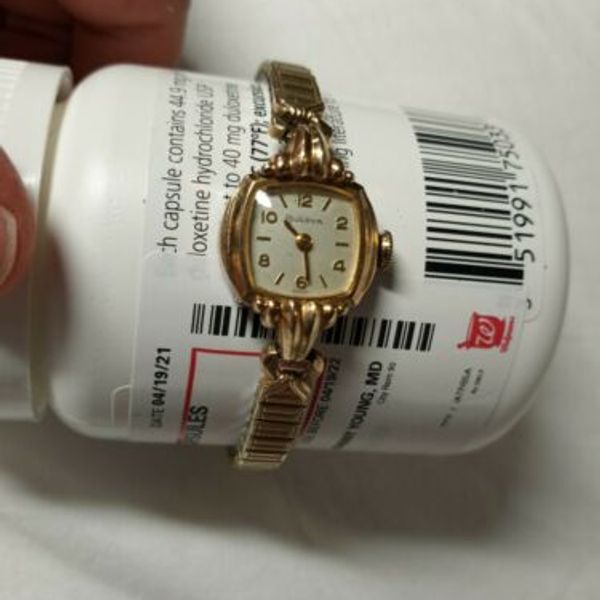 Bulova Womens Vtg 10K RGP Bezel Wind Up Stainless Steel Back Watch ...