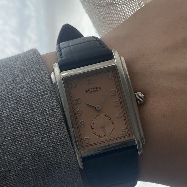 Rotary Tank â Salmon Dialâ Mens-Gents Vintage Dress Watch With Sub ...