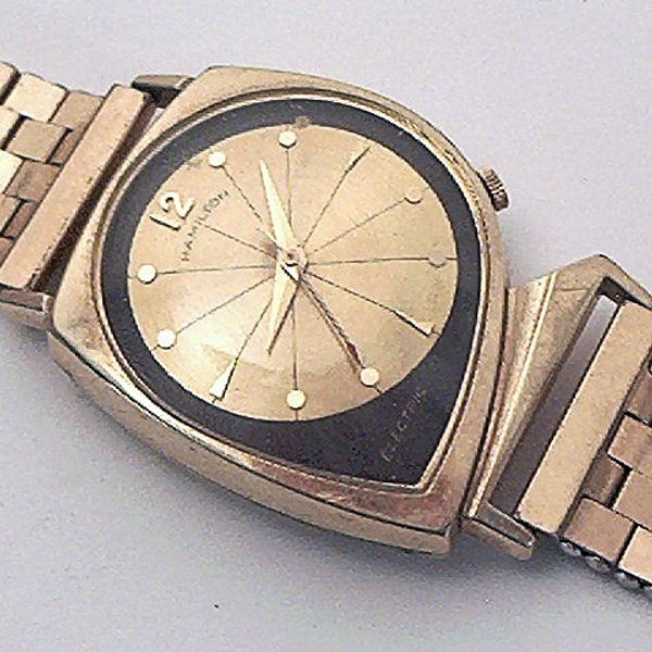 c. 1960 HAMILTON 500A METEOR MEN'S 10K YGF ELECTRIC WATCH W/ BRACELET ...