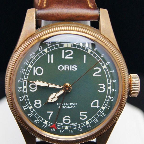 ORIS BIG Crown Automatic Green Dial 7741-31 Bronze & S/S 40mm Mens ...