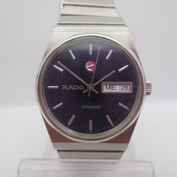 VINTAGE RADO VOYAGER DAYDATE STAINLESS STEEL AUTOMATIC MENS WATCH ...