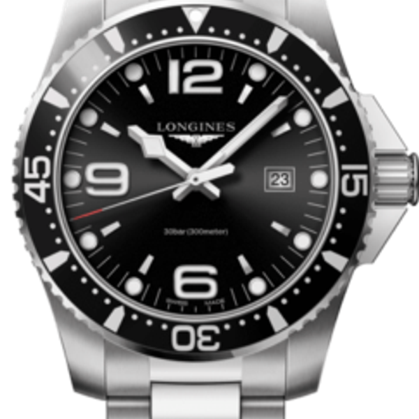 LONGINES HYDROCONQUEST 44MM BLACK DIAL DIVING WATCH L38404566 ...