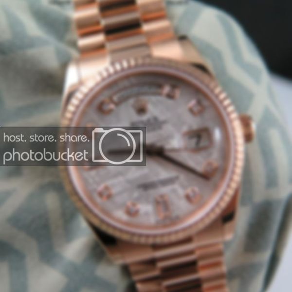 FS: Rolex 118235 18K ROSE GOLD DAY DATE-36MM-METEORITE DIAMOND DIAL-D ...