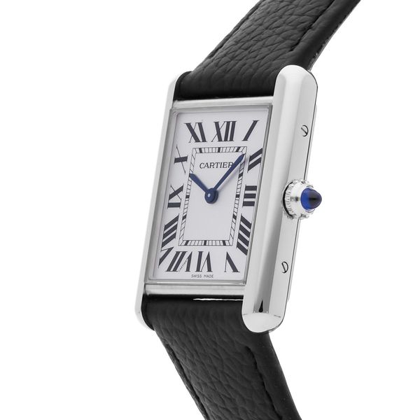 Cartier Tank Must Stainless Steel Quartz Silver Dial Watch Strap ...