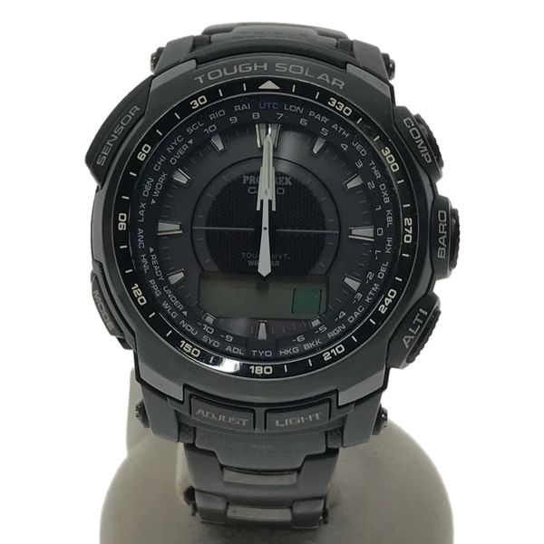 [Used] CASIO Solar watch PROTREK/Digiana/Stainless steel/BLK/BLK/SS ...