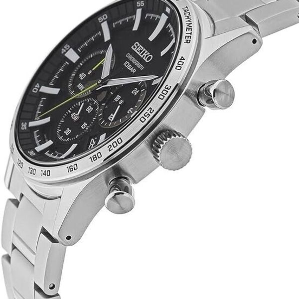 Seiko Men's Chronograph Quartz Black Dial Watch - SSB413P1 NEW ...
