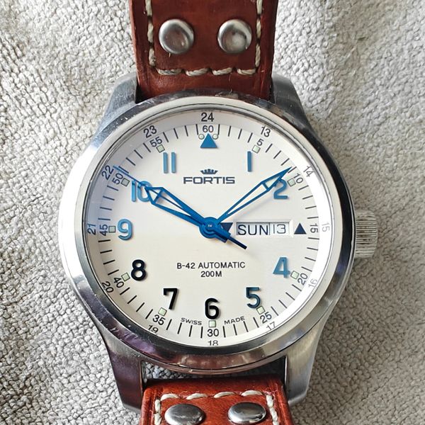 Fortis B-42 Flieger - white dial/blue hands - $725 | WatchCharts ...