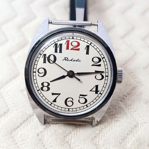 â­ Vintdge Soviet watch Raketa red 12 mechanical 2609.HA 18jewels made ...