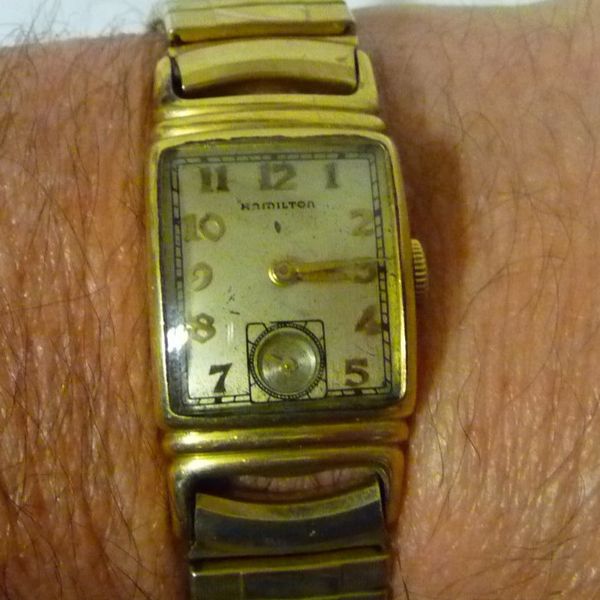Vintage 1930s Hamilton 17J 980 14K Gold Filled Men's Wristwatch w/ GF ...