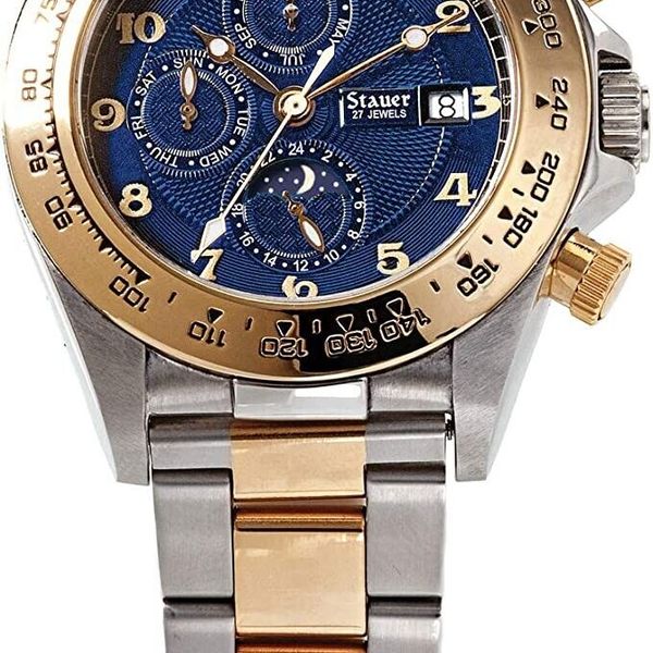 Stauer Men's Automatic Stainless Steel Corso Blue Dial Watch ...