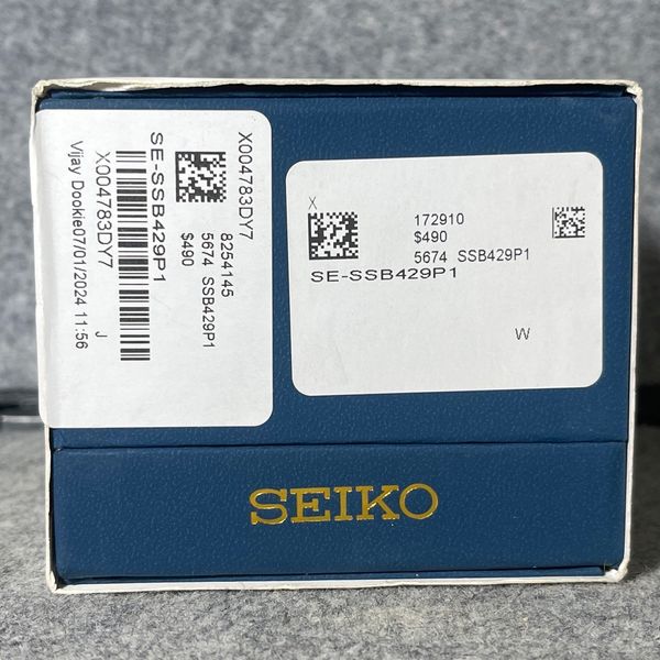 ~Seiko Chronograph Quartz Men's Watch SSB429P1 Black Dial Stainless ...