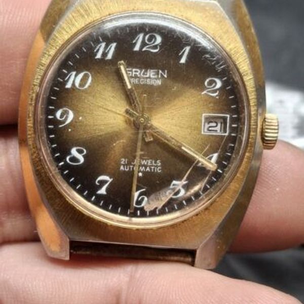 Gruen Precision 21 Jewel Automatic Gold Tone Mens Vintage 1970s ...