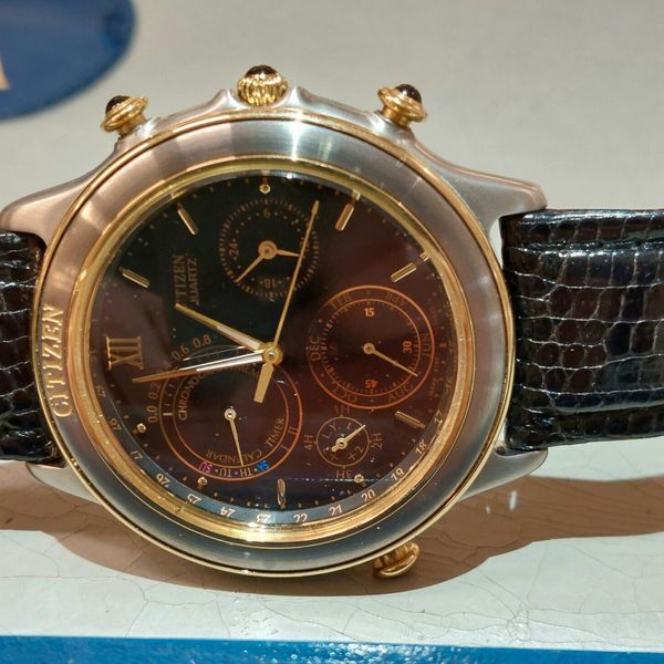 Citizen Rare Vintage Perpetual Calendar Chrono Alarm 6750 Mens Watch ...