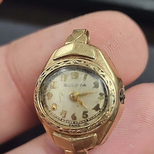 Vintage Bulova 10k Rolled Gold Plate Diamond Watch No Band 17 Jewel Non ...