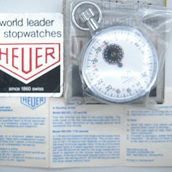 VINTAGE Heuer trackmaster 7J stopwatch ref. 411 ORIGINAL BOX&PAPER ...