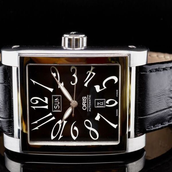 Vintage Oris Automatic Day Date 34mm Steel Watch Box & Docs ref 7538 ...