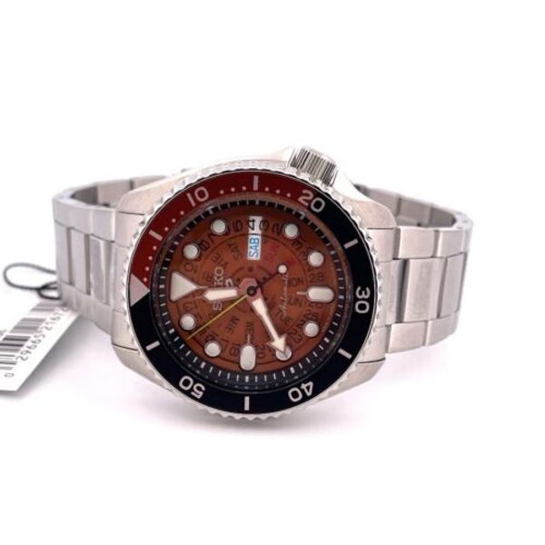 Seiko 5 Automatic Brown Transparent Dial Steel Bracelet Menâ s Watch ...