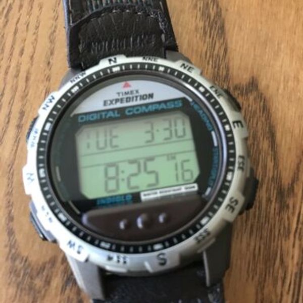 Vintage Mens Timex Expedition Digital Compass Watch T77862 Chrono ...