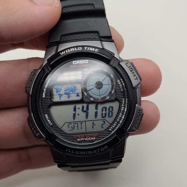 CASIO AE-1000W 3198 Menâ s World Time Digital WR 100M Watch - New ...