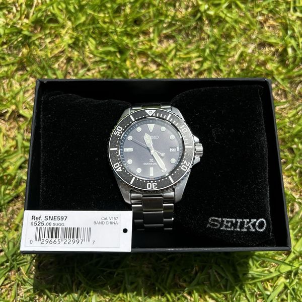 SEIKO Prospex SNE597P1 Solar Diver Sapphire 200M Black Dial Watch ...