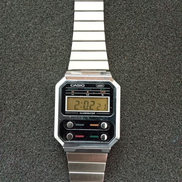Casio A100 Digital Watch With Orange Polarised Filter Display ...