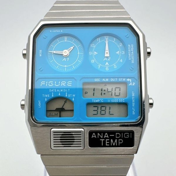 Citizen Ana-Digi Temp Light Blue Watch â Rare, Working with New Battery ...