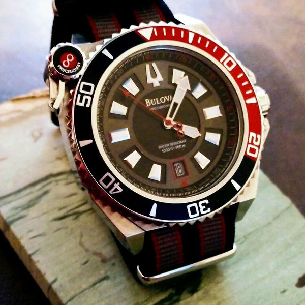 Men's bulova precisionist chronograph watch, Catamount Diver, Stainless ...