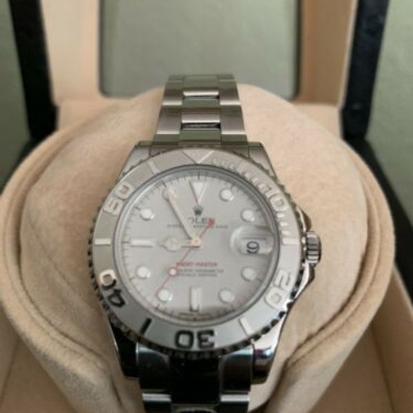 Rolex Yachtmaster 35mm Midsize Steel Platinum Mens Watch | WatchCharts