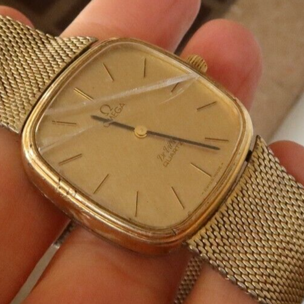Vintage Men's Omega Dress Watch Wristwatch DeVille Swiss Gold Plate ...