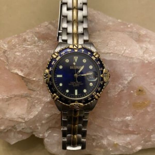 Men's Cobalt Blue, Stainless Steel, Water Resistant, BNW701 Benrus ...