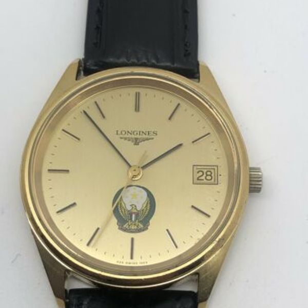 Vintage Rare Longines Automatic UAE Crest Logo Dial Gold Plated Case 1663 | WatchCharts Marketplace