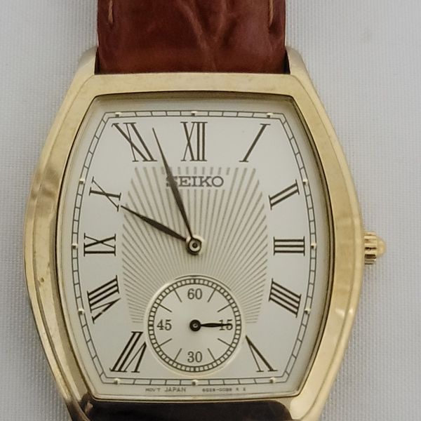 SEIKO 6G28-00A0 Tonneau Small Second Quartz Men's Watch | WatchCharts ...