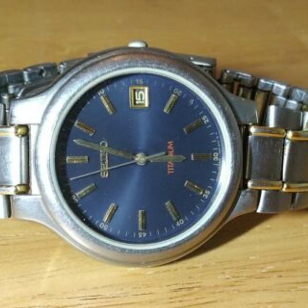Vintage Seiko Titanium Mens Watch 7N42 8090 Year is 96 or 06 | WatchCharts