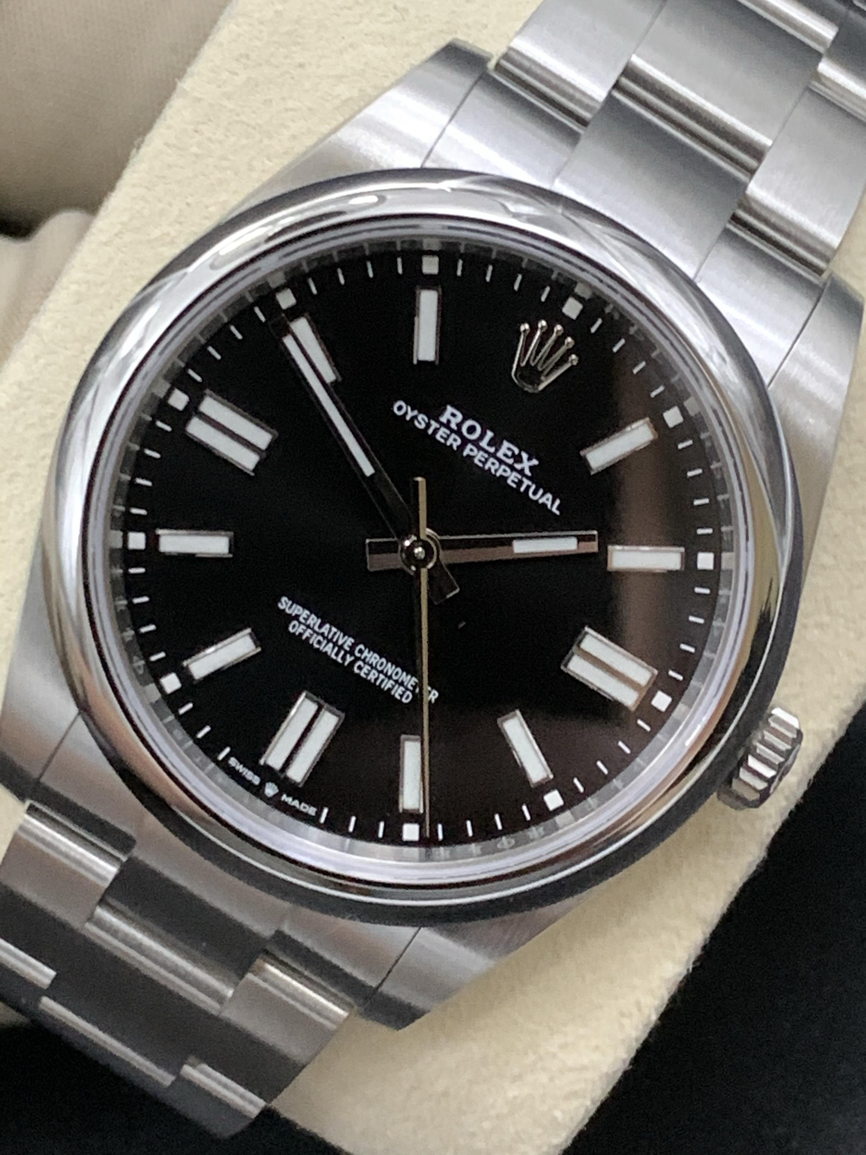 Rolex Oyster Perpetual 41 - 2020 Release - Unworn - Bright Black Dial ...