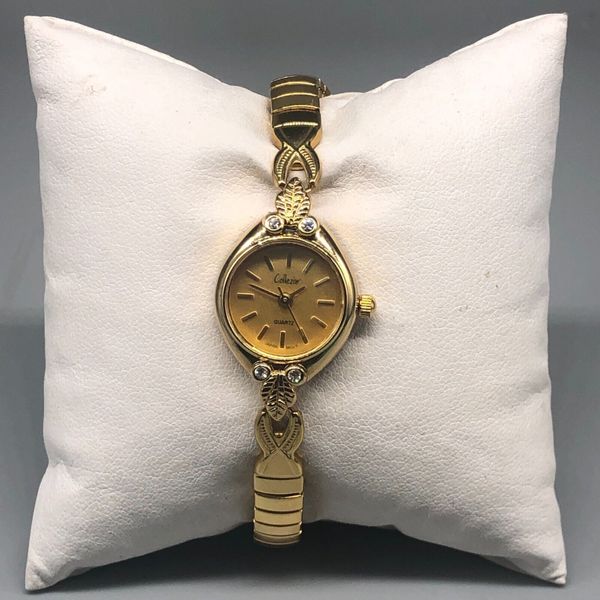 Collezio Watch Womens Ladies Gold Tone Stretch Band Round Dial New ...