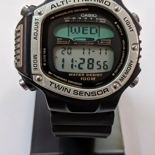 1992 Vintage CASIO ALT-6100 (950) Alti-Thermo Twin Sensor New Battery ...