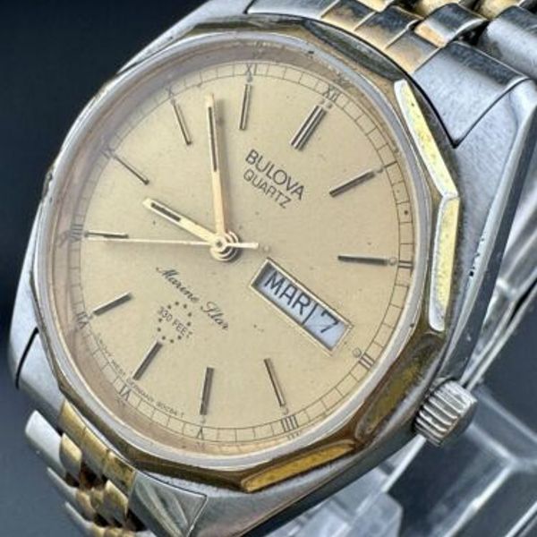 Men's Vintage Watch BULOVA "Marine Star" 90C64 West Germany Parts ...