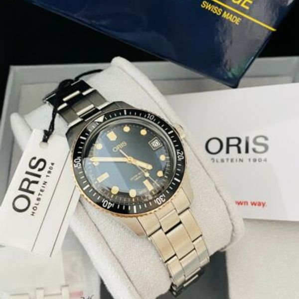 Men’s Oris Heritage 65 Sixty-Five Bronze Diver’s Watch 36mm Gilt Dial ...